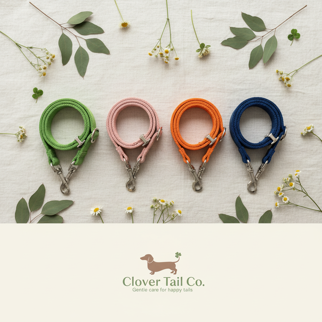 Organic Hemp Collar & Lead Bundle - Ink Blue | Clover Tail Co. – Clover ...