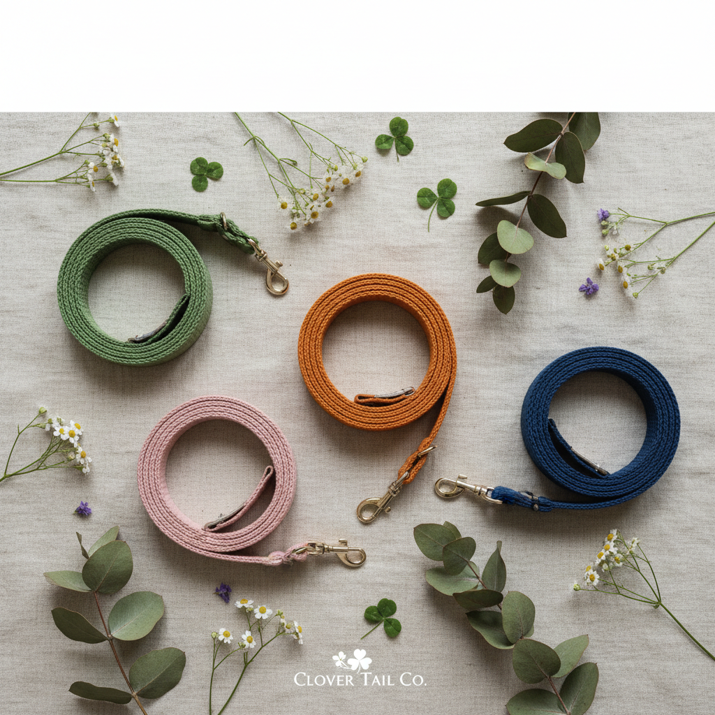 Organic Hemp Collar & Lead Bundle - Ink Blue | Clover Tail Co. – Clover ...